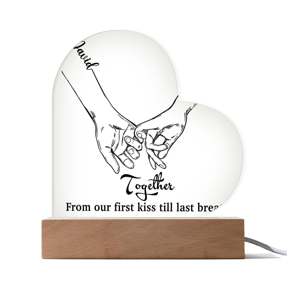 Personalized Acrylic Heart Plaque For Couples, Custom Names, Birthday ...
