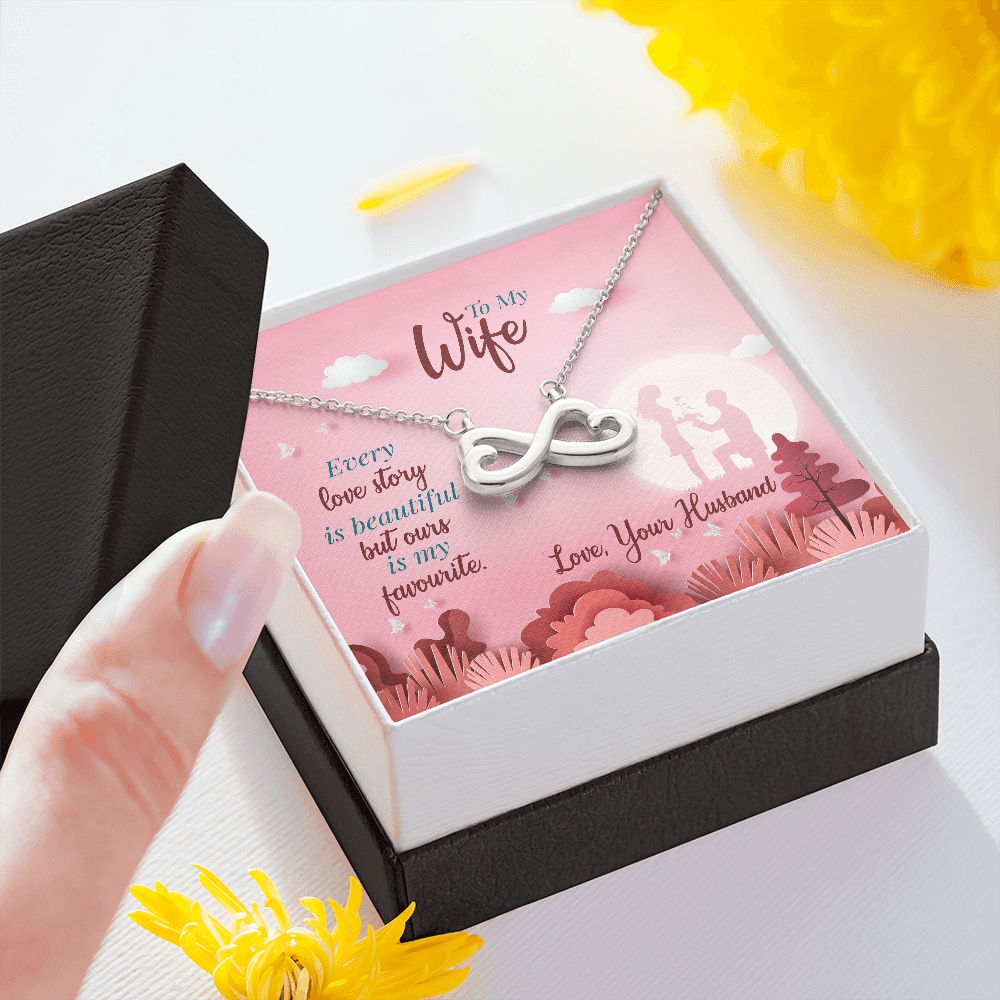 To My Wife, Infinity Hearts Necklace With Message Card, Jewelry For He ...